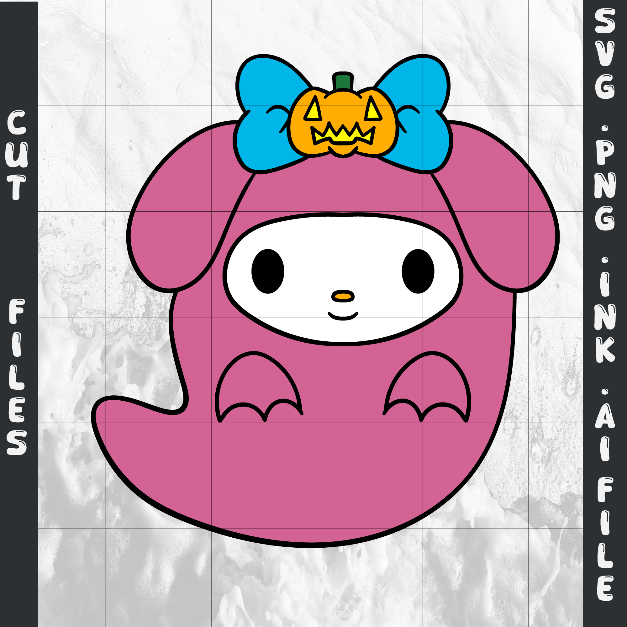 My Melody Ghost, SVG,PNG,INk,Cinnamoroll Coloring pages Prin | Inspire ...