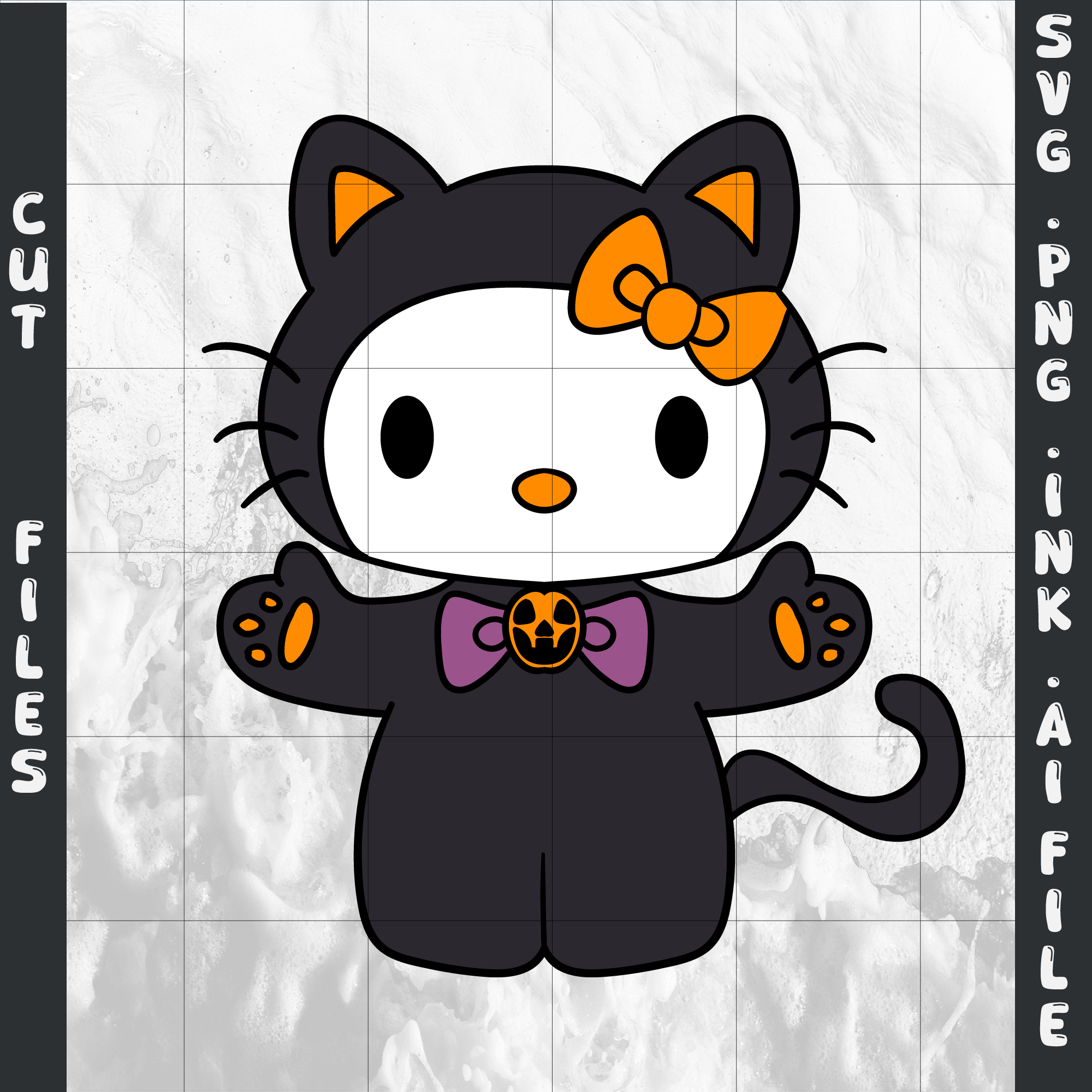 Hello Kitty Black Cat, SVG,PNG,INk,Cinnamoroll Coloring page | Inspire ...