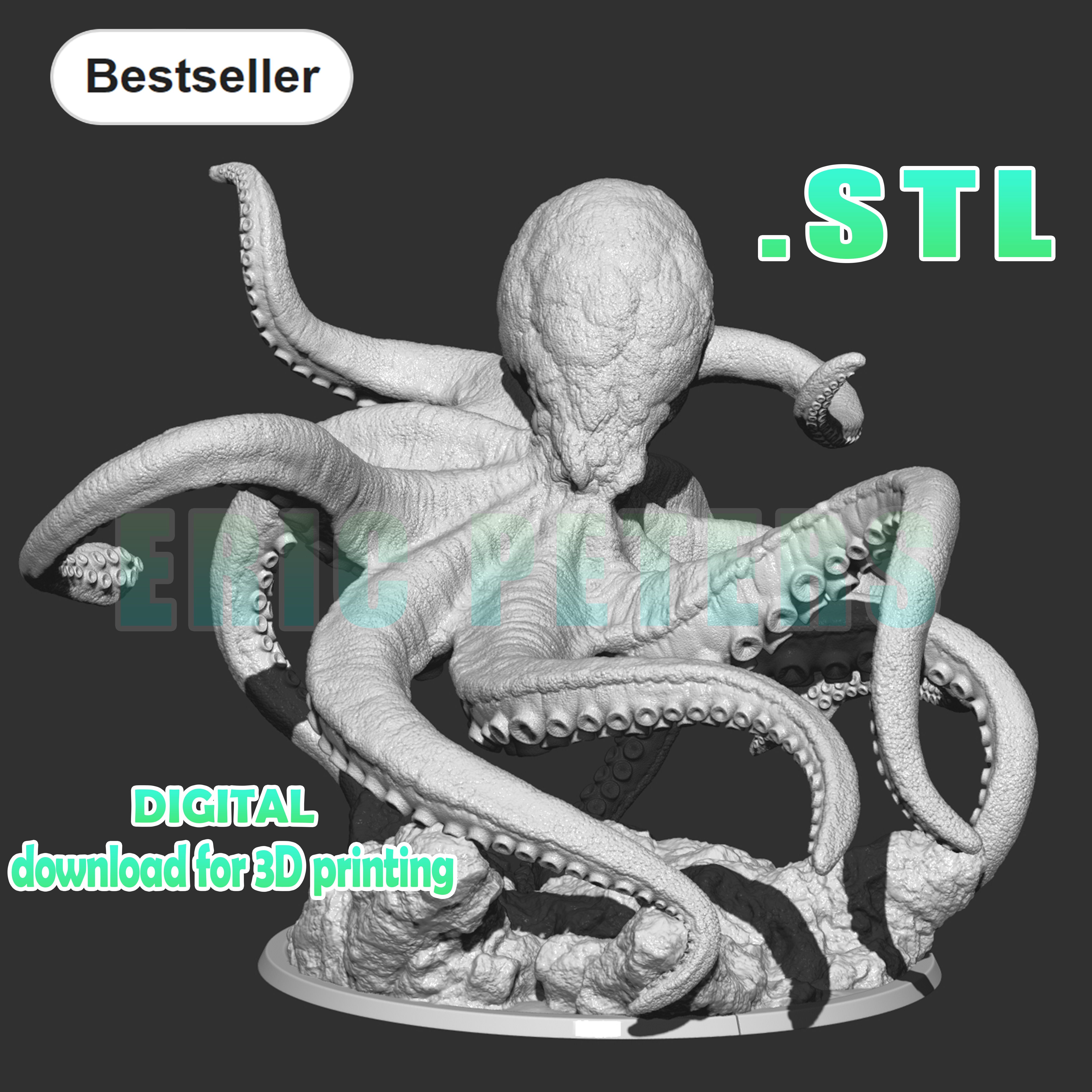 Legendary Octopus Kraken 3D Printer Files | 3D STL File| 3D | Inspire ...