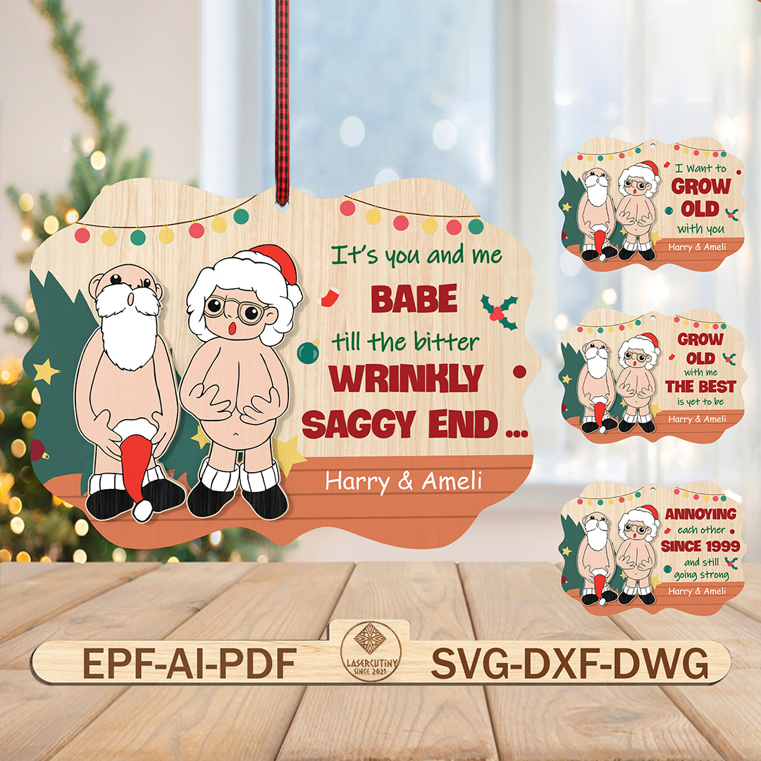 Personalized I Want To Grow Old With You Ornament svg | Inspire Uplift