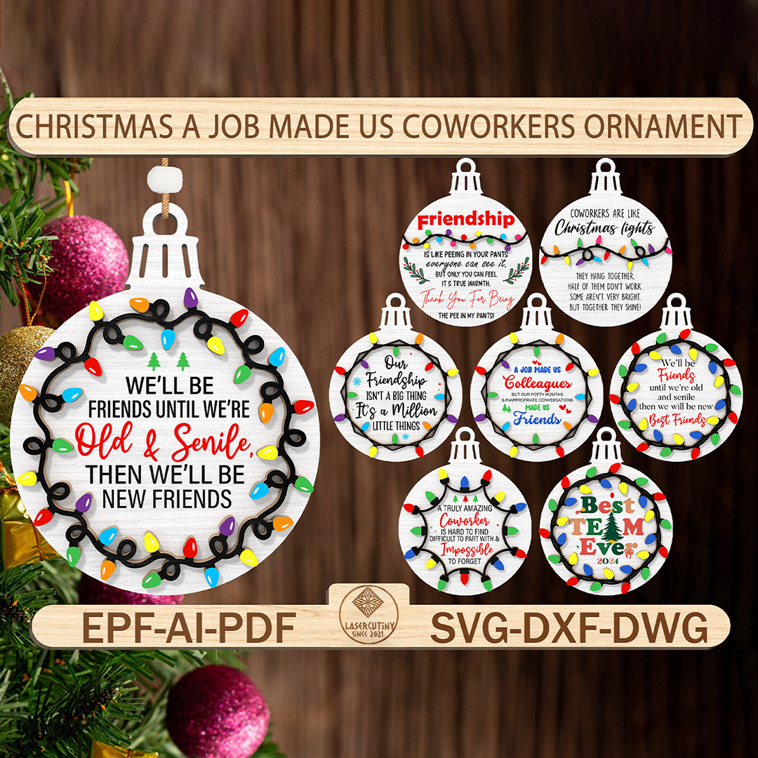 Best Friend Christmas Ornament Svg Bundle | Inspire Uplift