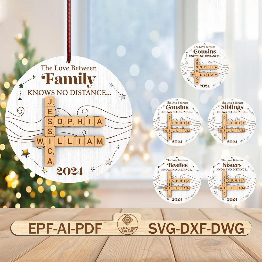 Personalized Family Crossword Scrabble Long Distance Ornamen | Inspire ...