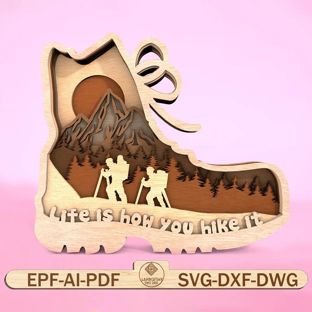 Multilayer Hiking Adventure Laser Cut File | Inspire Uplift