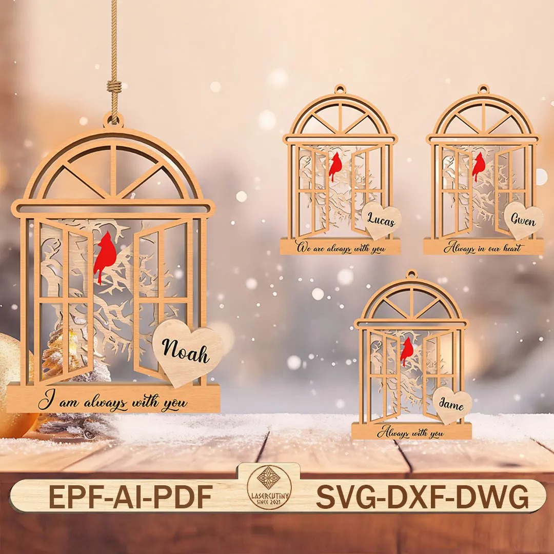 Personalized Memorial Ornament Svg, Christmas Ornament Laser | Inspire ...