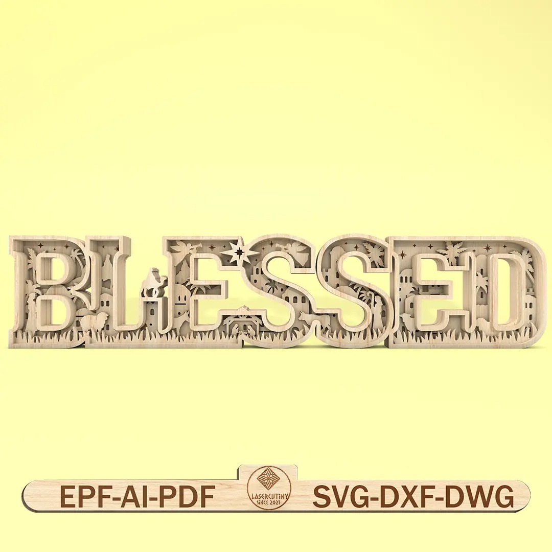 Multilayer Blessed Scene Art Svg, Nativity scene Svg, Christ | Inspire ...