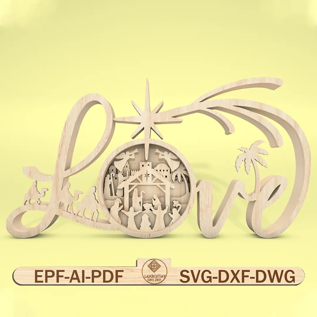 Multilayer Love Nativity Scene Art Svg, Nativity scene Svg, | Inspire ...