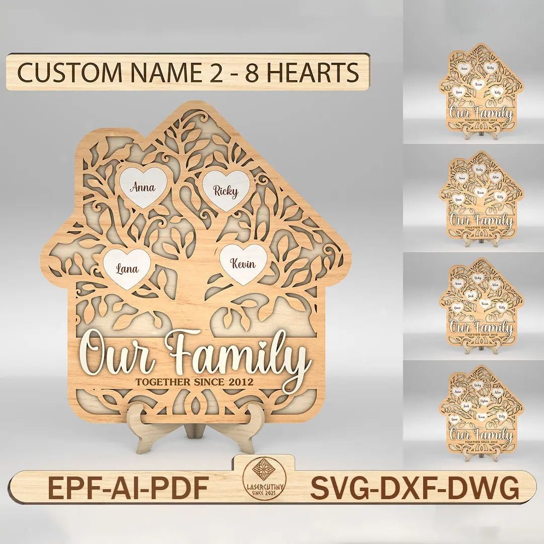 Personalized Family Tree House Sign SVG, Our Family sign svg | Inspire ...