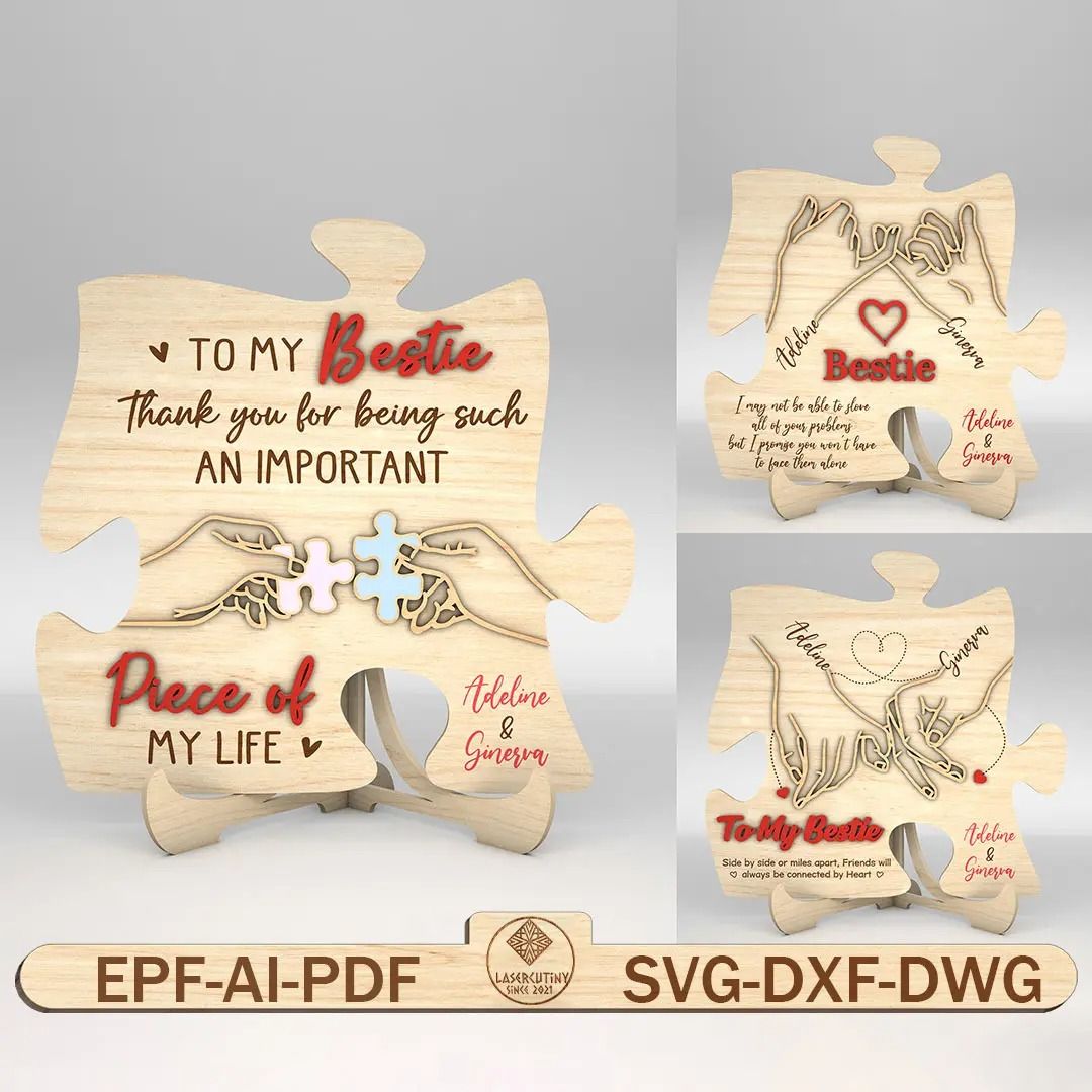 Personalized Bestie Hands Puzzle Sign SVG,Gift for Bestie,Be | Inspire ...