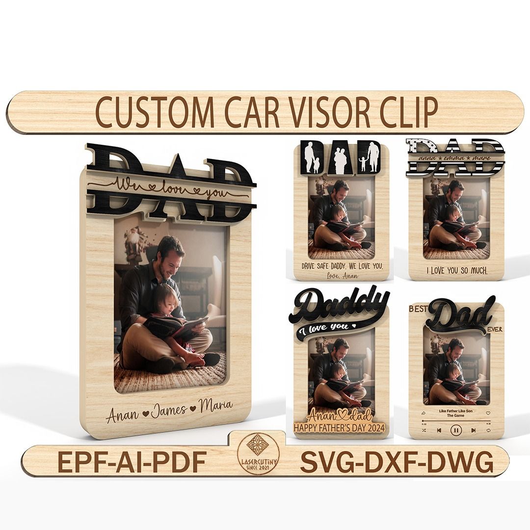 Custom Father's Day Car Visor Clip ,Father's Day Fridge Magn | Inspire ...