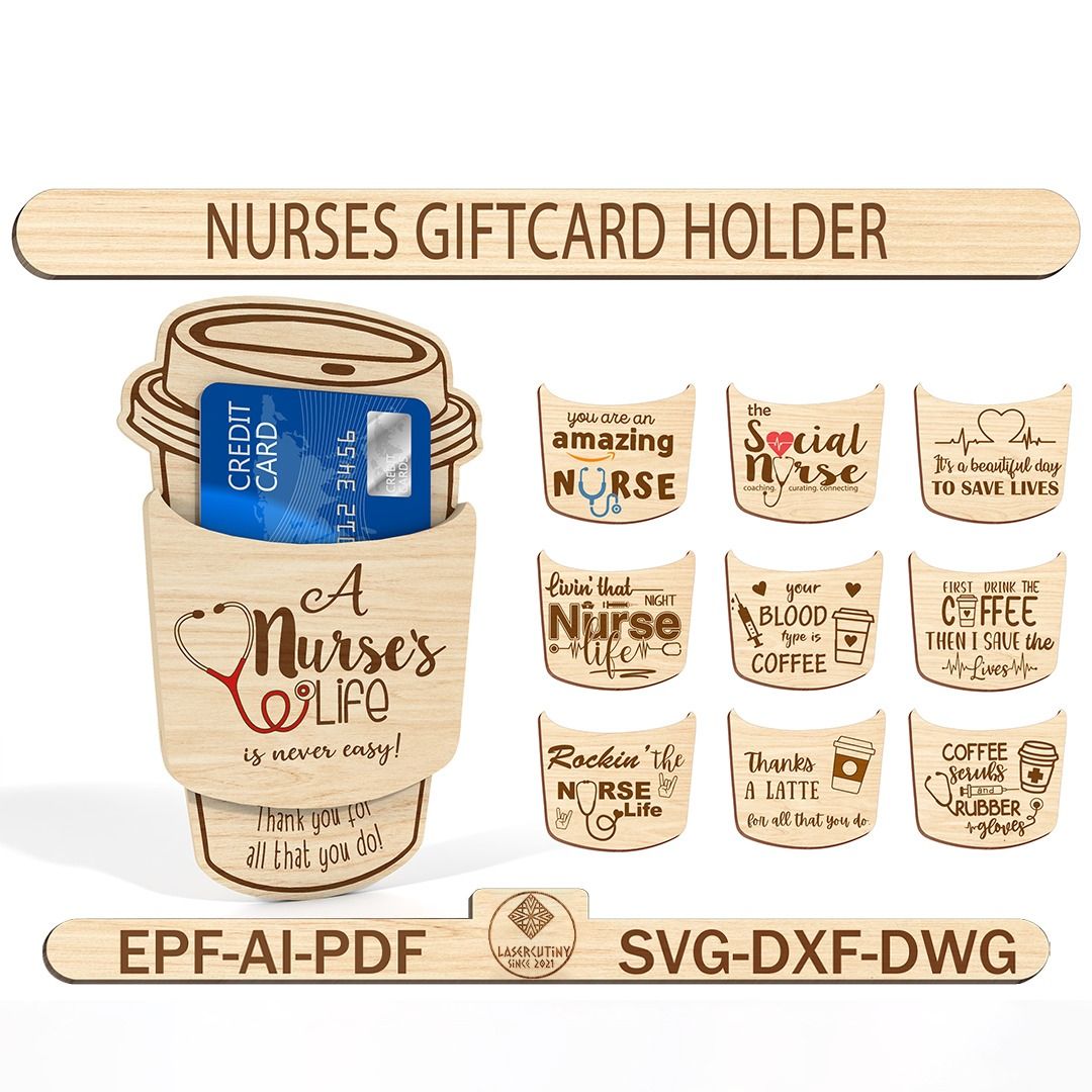 Nurse Gift Card Holder Svg, Nurse Appreciation Card ,Nurse G | Inspire ...