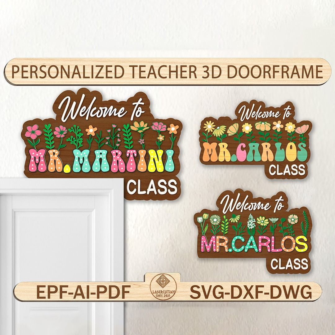 Personalized 3D Teacher Doorframe,Welcome Sign For Classroom | Inspire ...