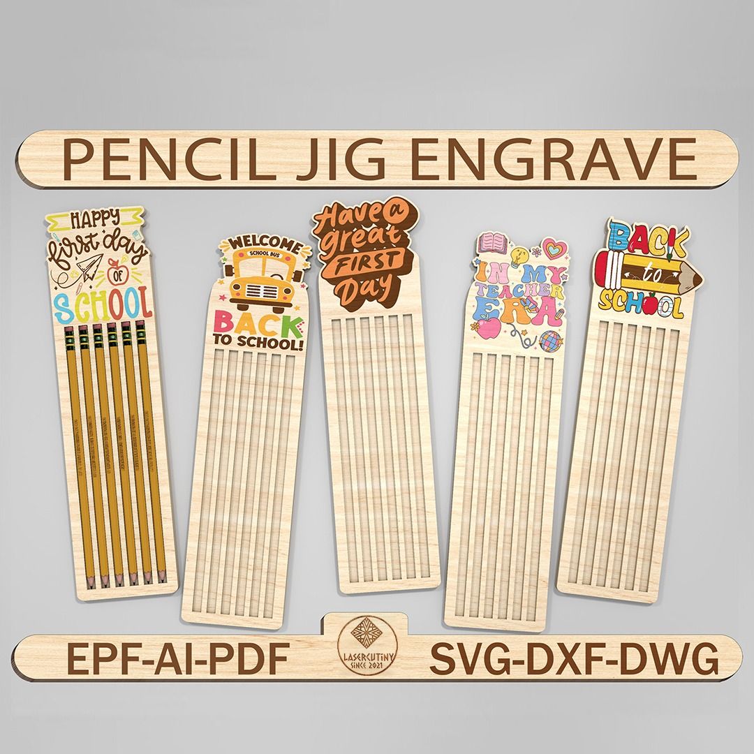 Pencil Jig Engrave Cut File Svg ,Custom Text on Pencils, Eng | Inspire ...