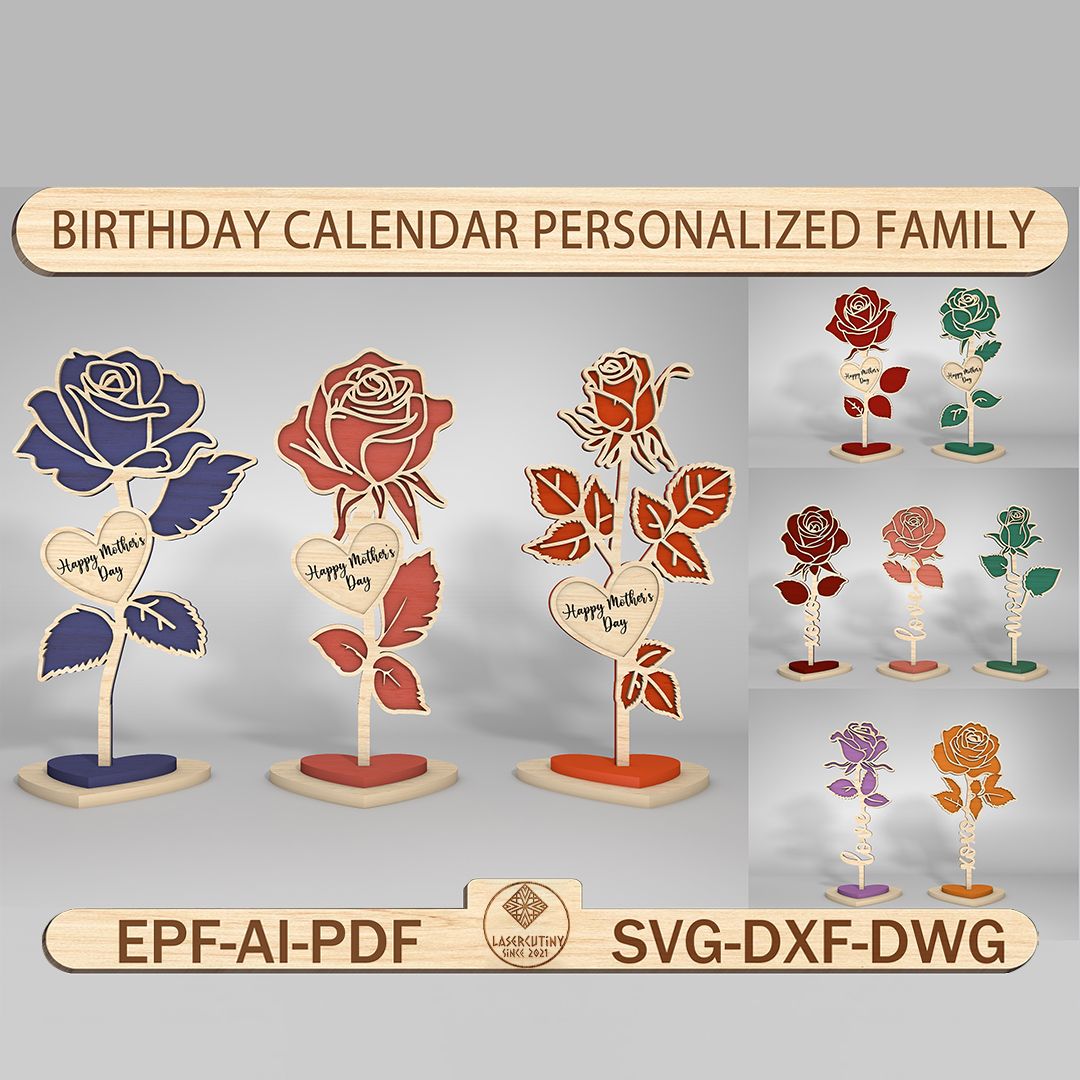 Mom Rose Svg, Glowforge File | Inspire Uplift