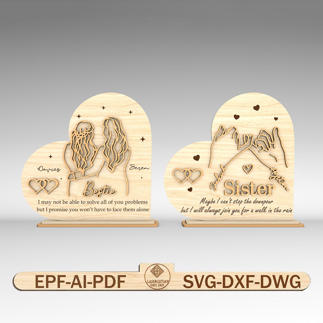 Personalized Bestie Hands Heart Sign SVG,Gift for Bestie,Bes | Inspire ...