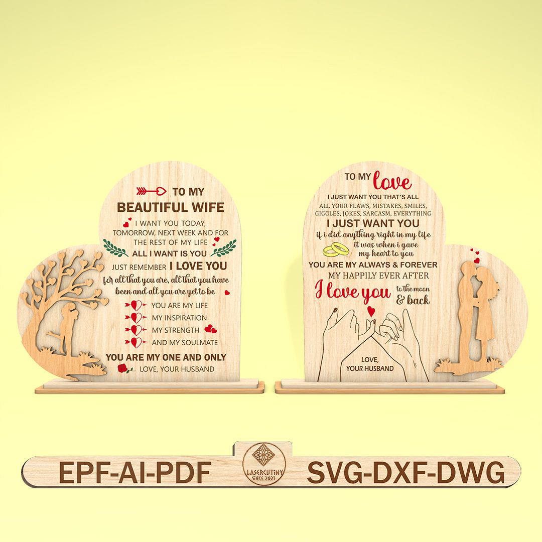 Personalized Romantic Couple Heart Sign svg, Loving Message | Inspire ...