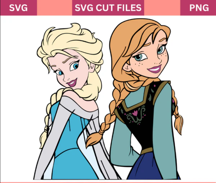 Disney Princess Elsa & Anna Layered Frozen SVG Cut File for | Inspire ...