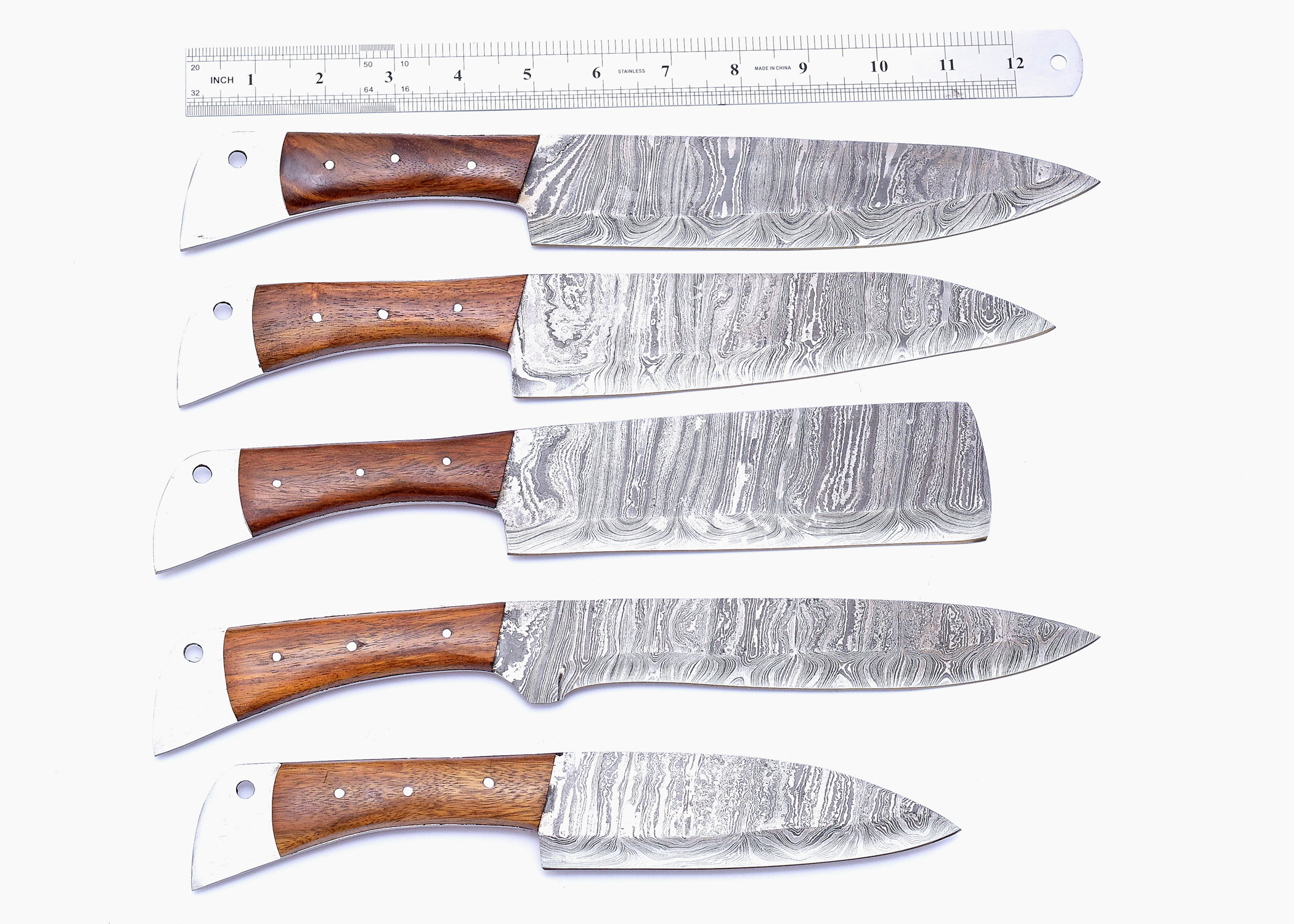 custom hand forge kitchen knife chef set Damascus steel blad | Inspire ...