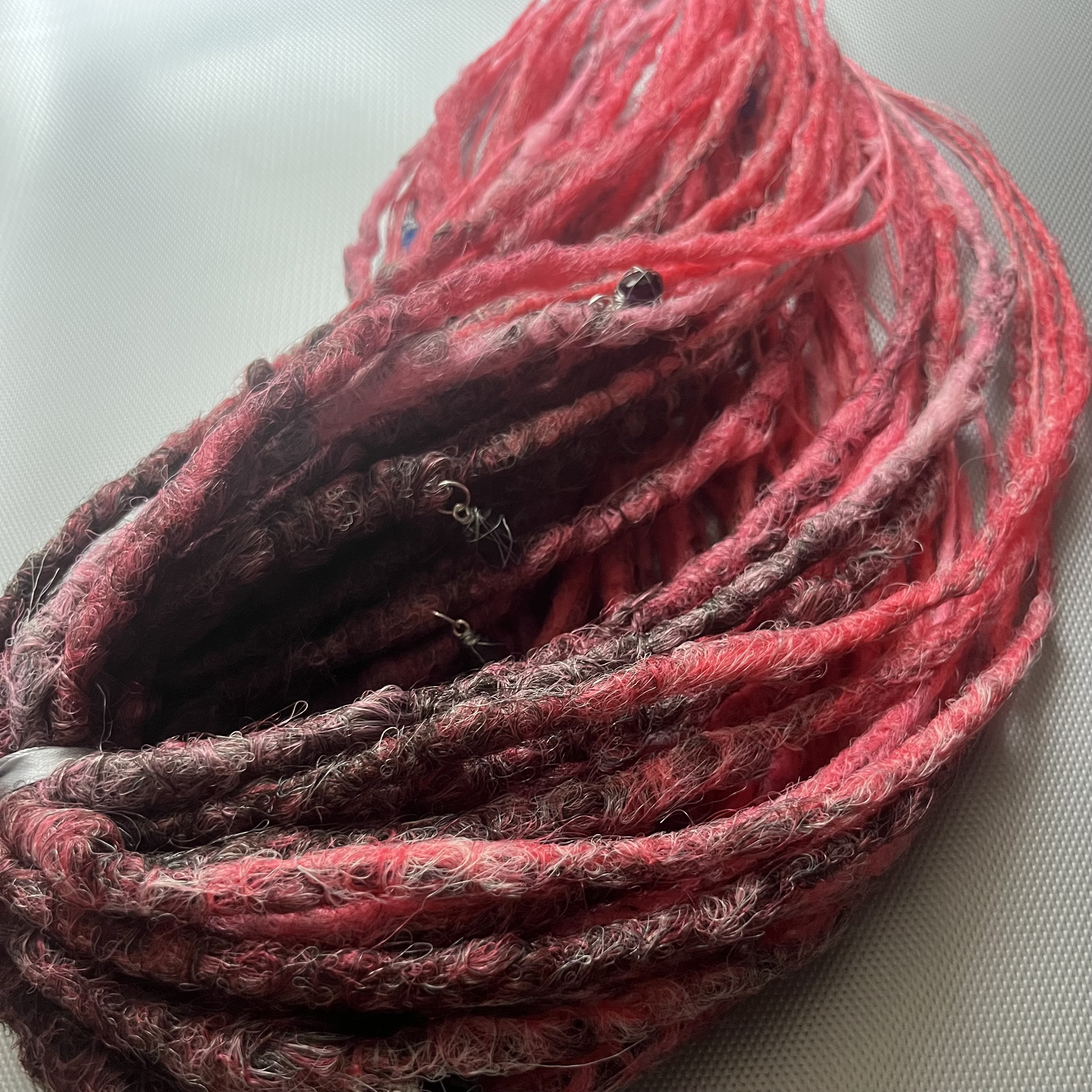 Handcrafted Textured Synthetic Dreadlocks in Shades of Pink | Inspire ...