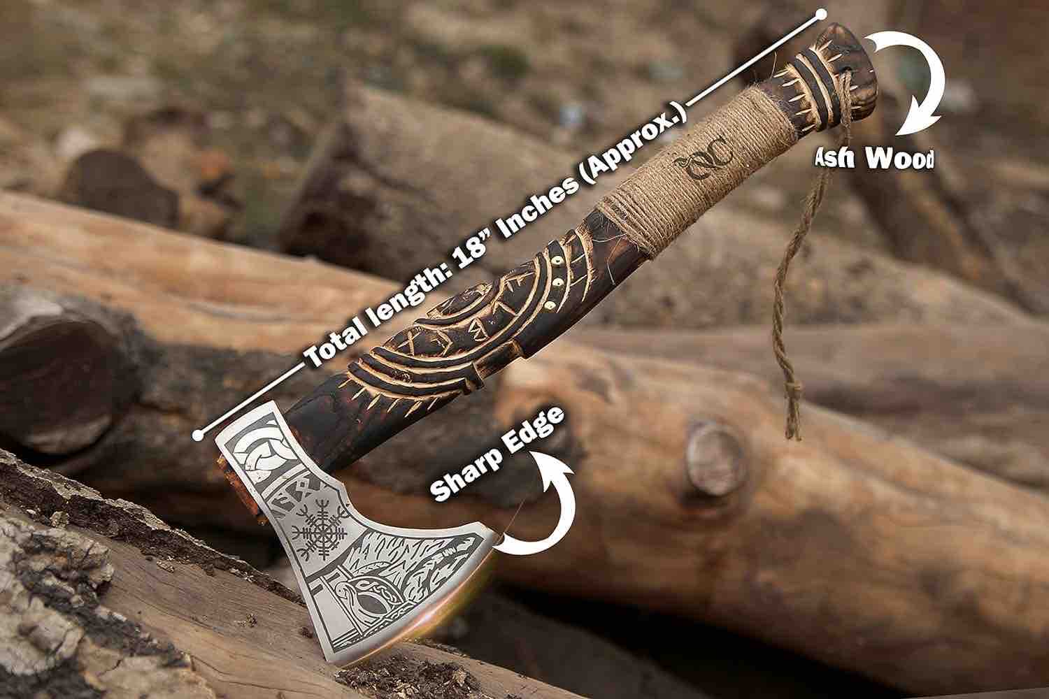 Ragnar LothBrok Viking Axe Battle Ready Axe Hand Forged Carb | Inspire Uplift