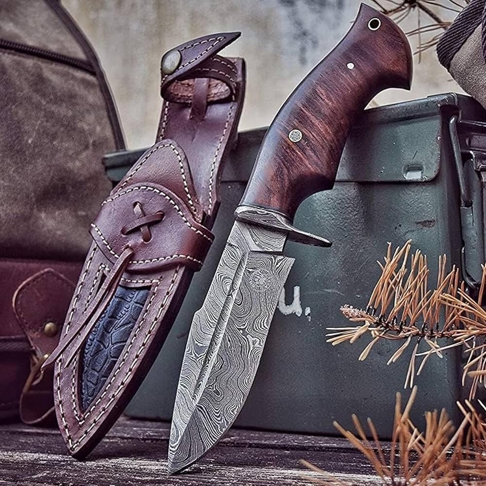 BIGCAT ROAR Handmade Damascus Hunting Knife - Bushcraft Fixe | Inspire Uplift