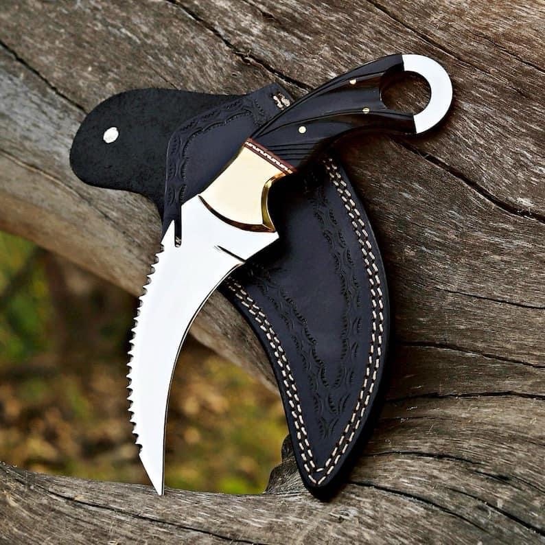 Hunting / EDC Karambit knife with thumb draw ring, Full Tang | Inspire ...