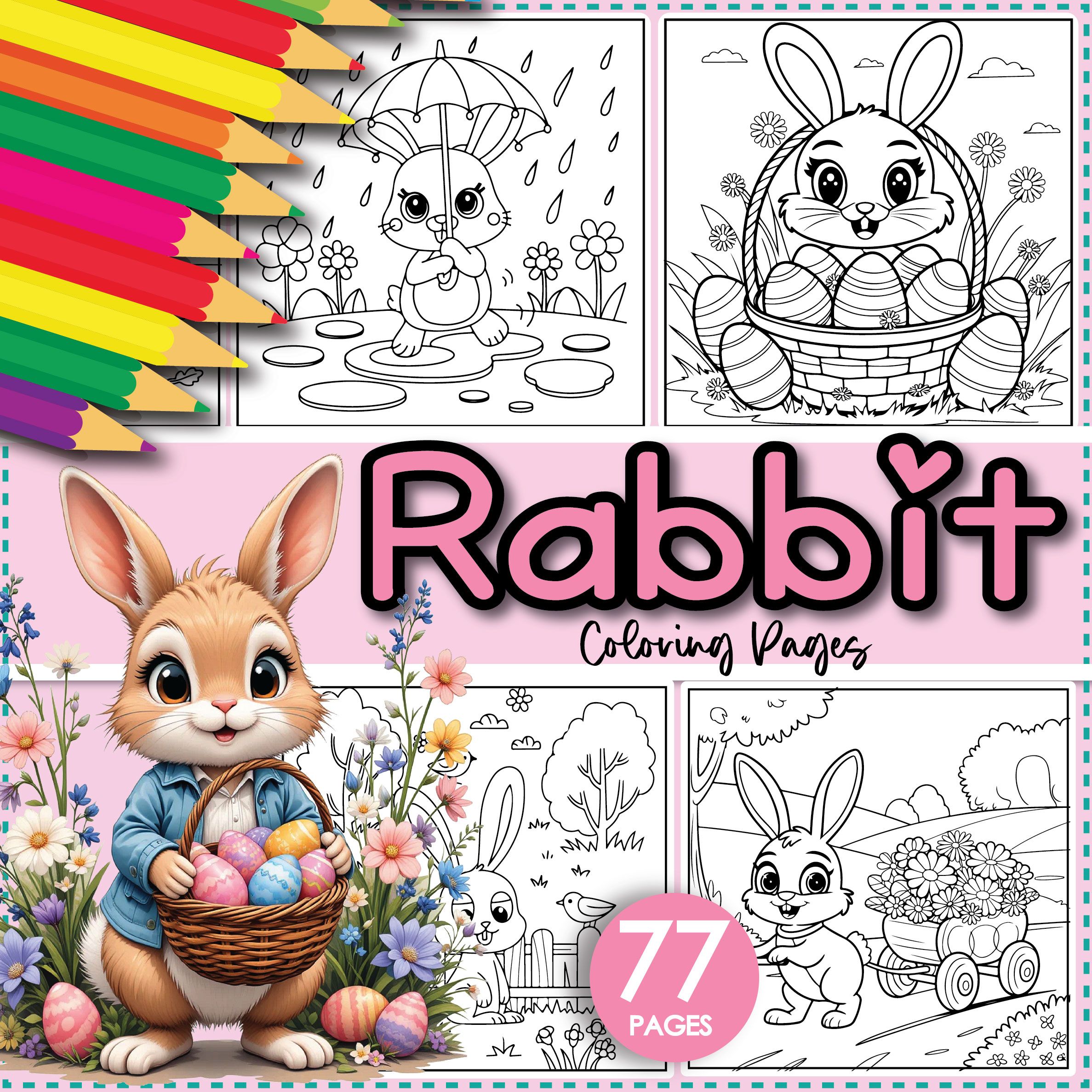 Cute 77 Printable Bold & Easy Cozy Rabbit Coloring Pages For | Inspire ...