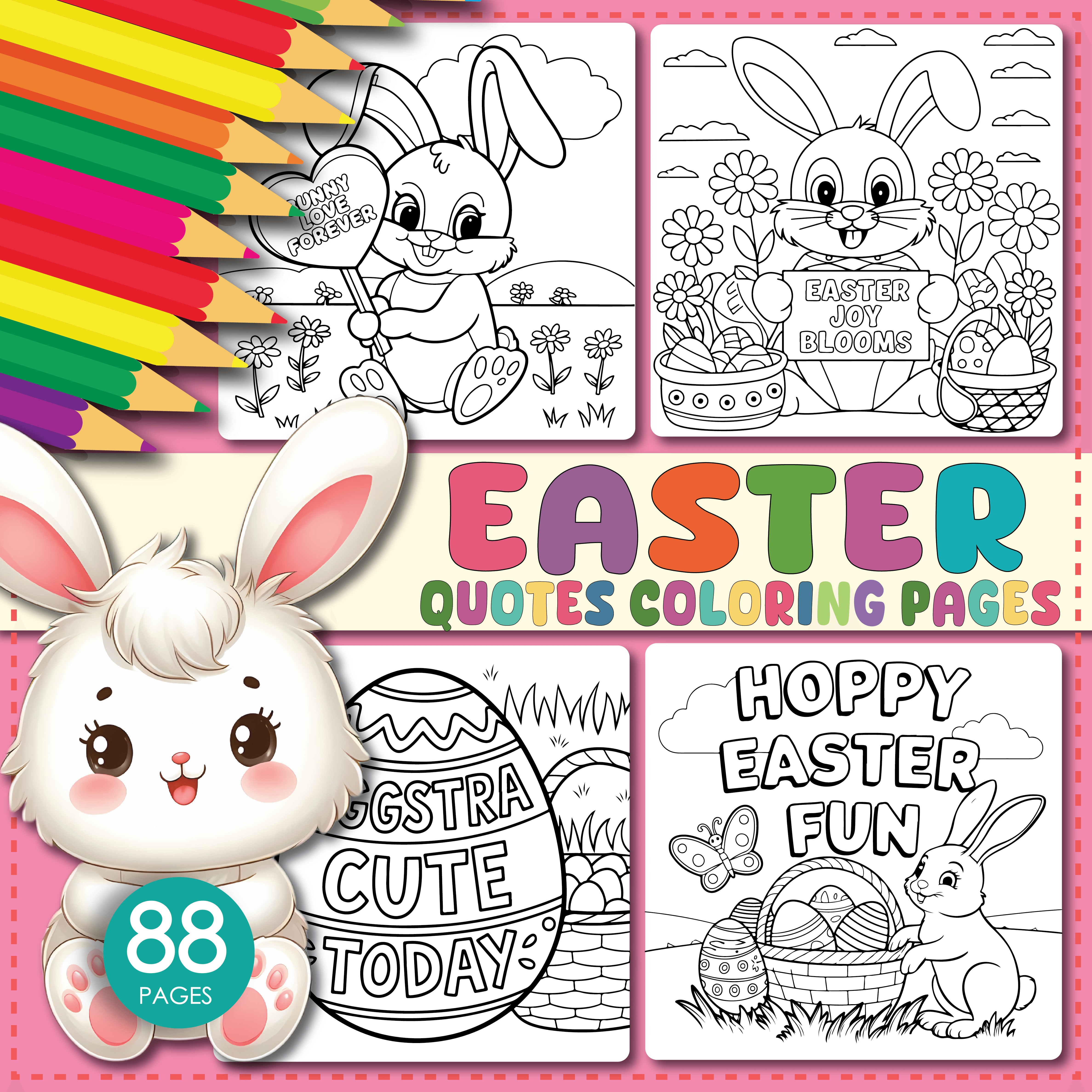 88 Bold and Easy Easter Bunny Quotes Activity Coloring Pages | Inspire ...