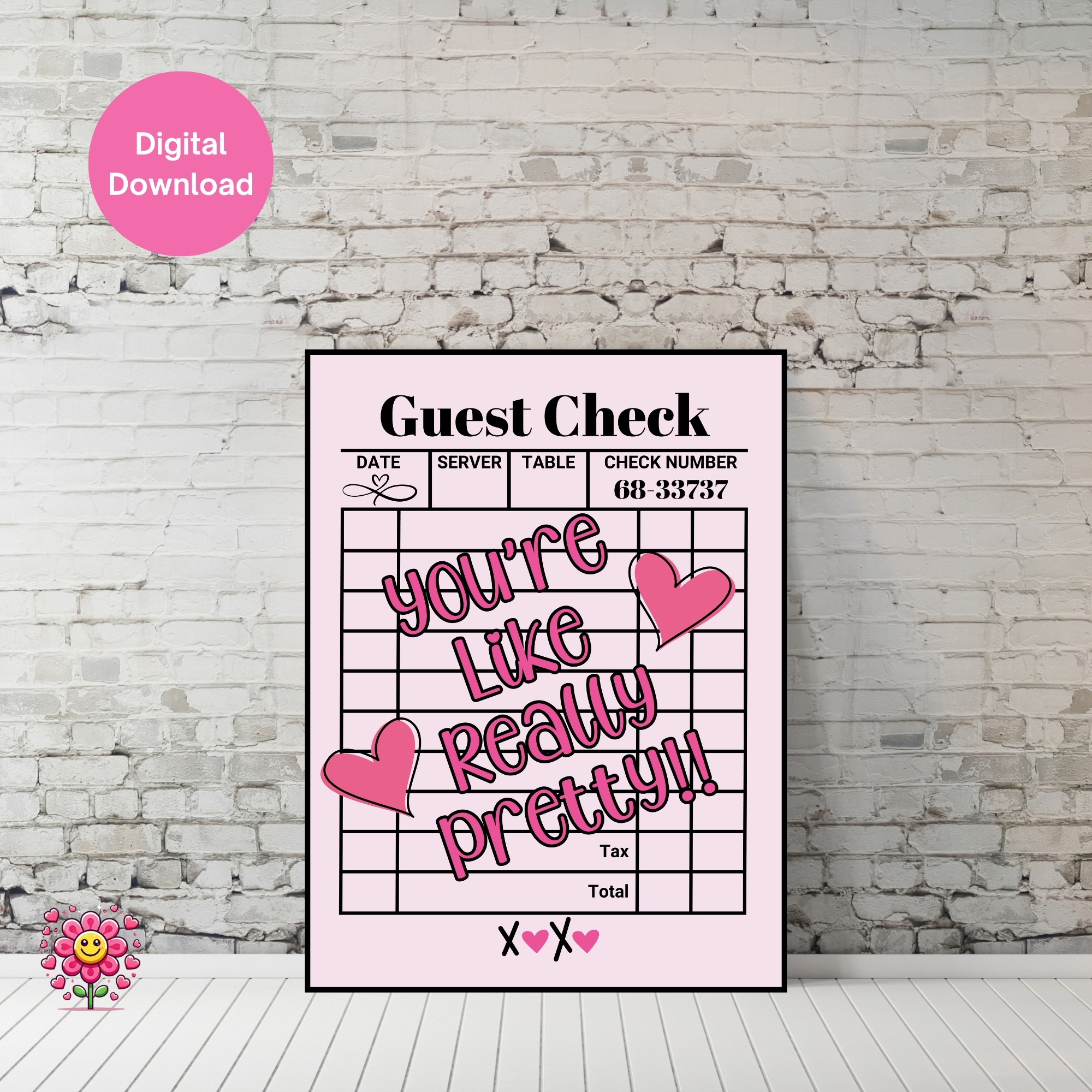 You're Like Really Pretty Wall Art, Fun Guest Check Print, M | Inspire ...