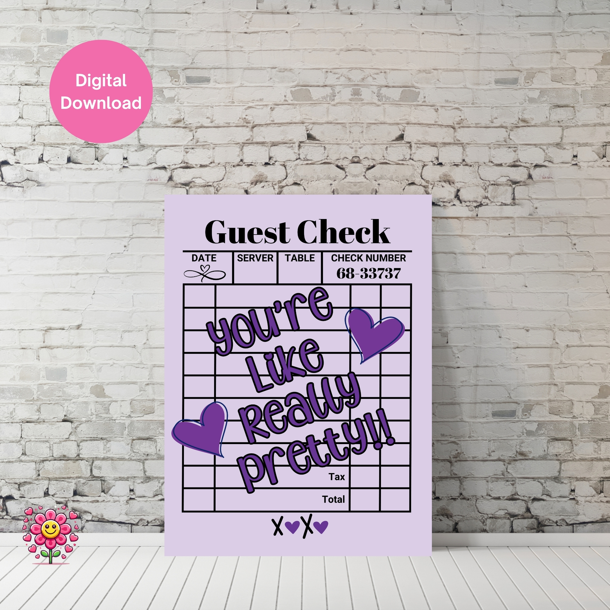 You're Like Really Pretty Wall Art, Fun Guest Check Print, M | Inspire ...
