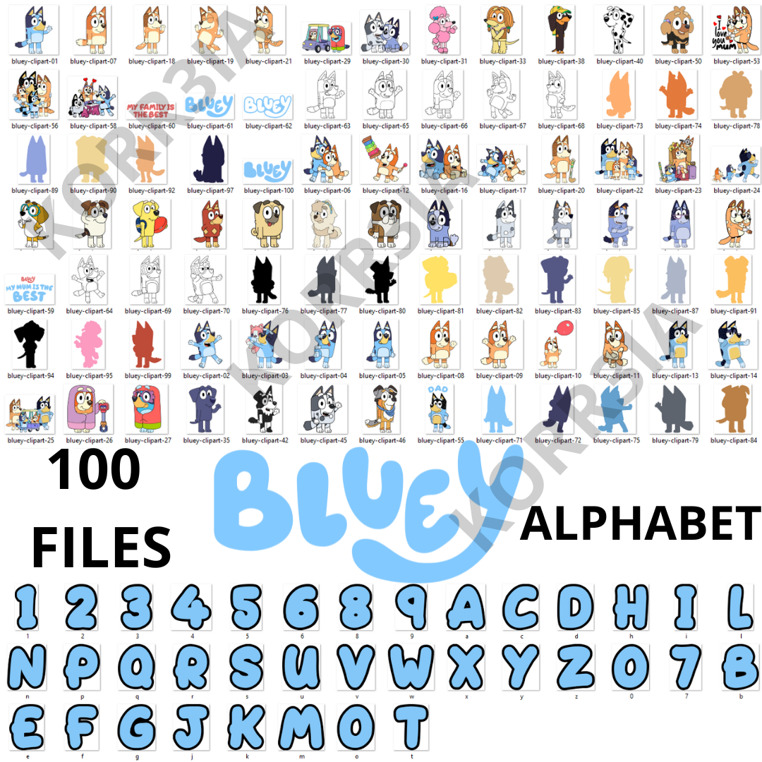 Bluey - 100 files plus Alphabet | Inspire Uplift