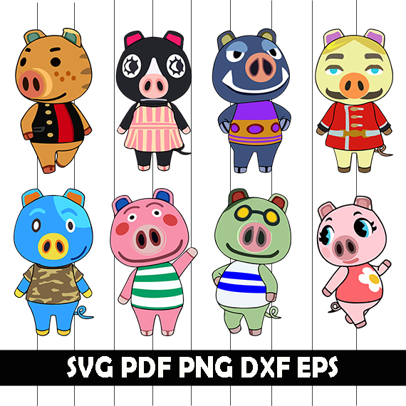 Animal Crossing Pig Villagers Svg, Animal Crossing Pig Villa | Inspire ...