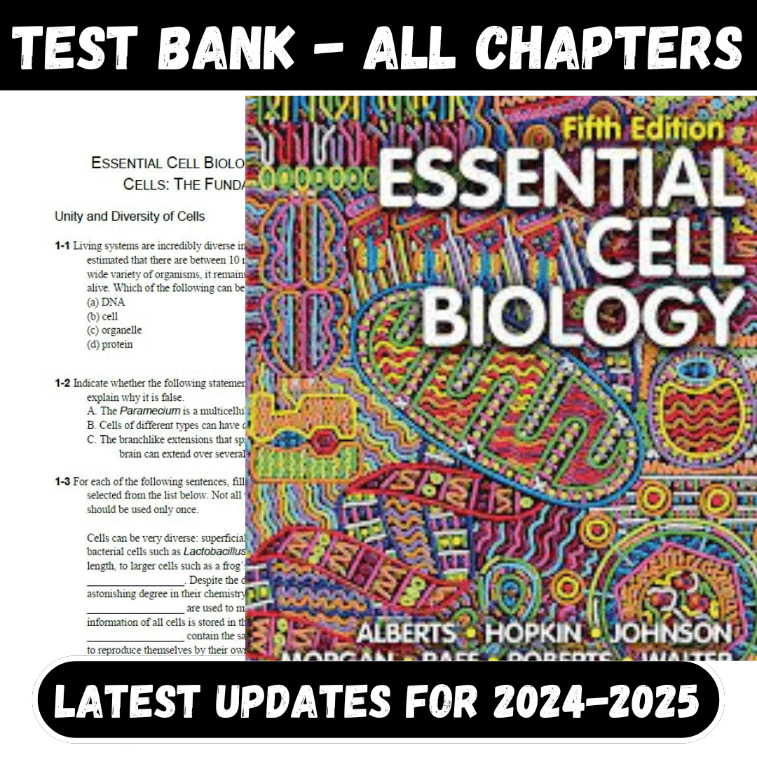 Test Bank for Essential Cell Biology 5th Edition Alberts Hop | Inspire ...