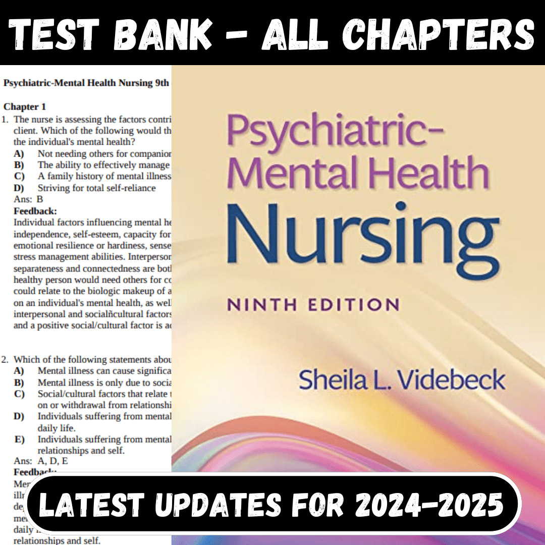 Test Bank For Psychiatric Mental Health Nursing 9th Edition | Inspire ...