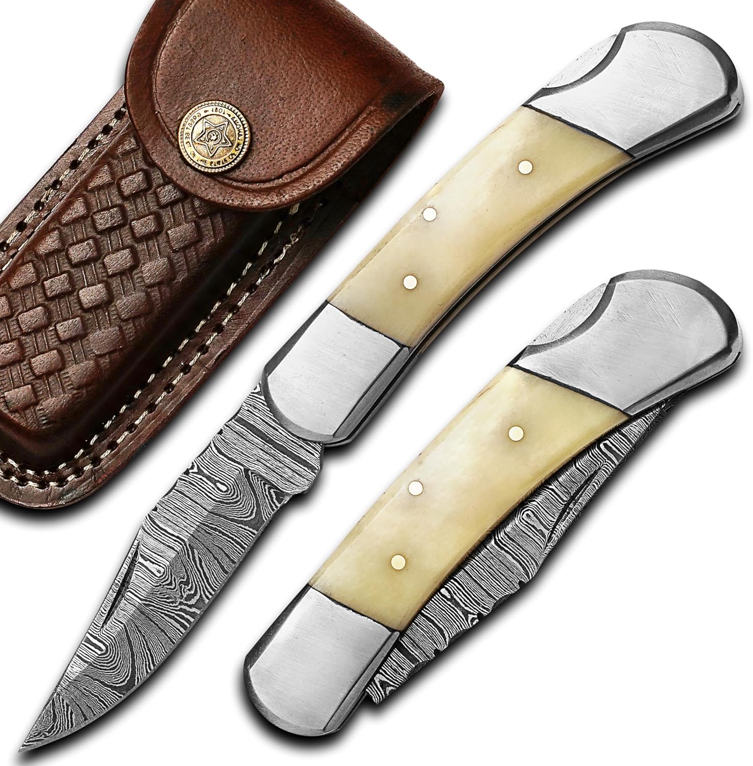 Handmade Damascus Pocket Knife for Men - Damascus Folding Kn | Inspire ...