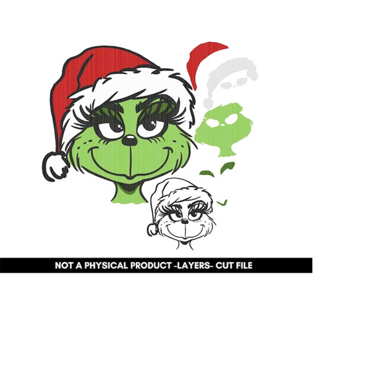 Lady Grinch, Cut File, Cricut, Layers, Svg, Lashes, Female, | Inspire ...