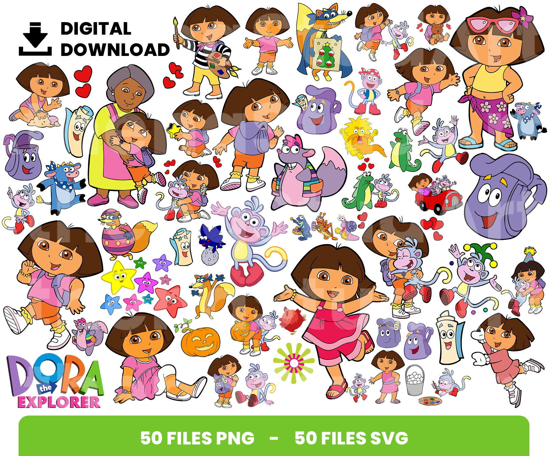 Bundle Layered Svg, Dora The Explorer Svg, Children Svg, Lov | Inspire ...