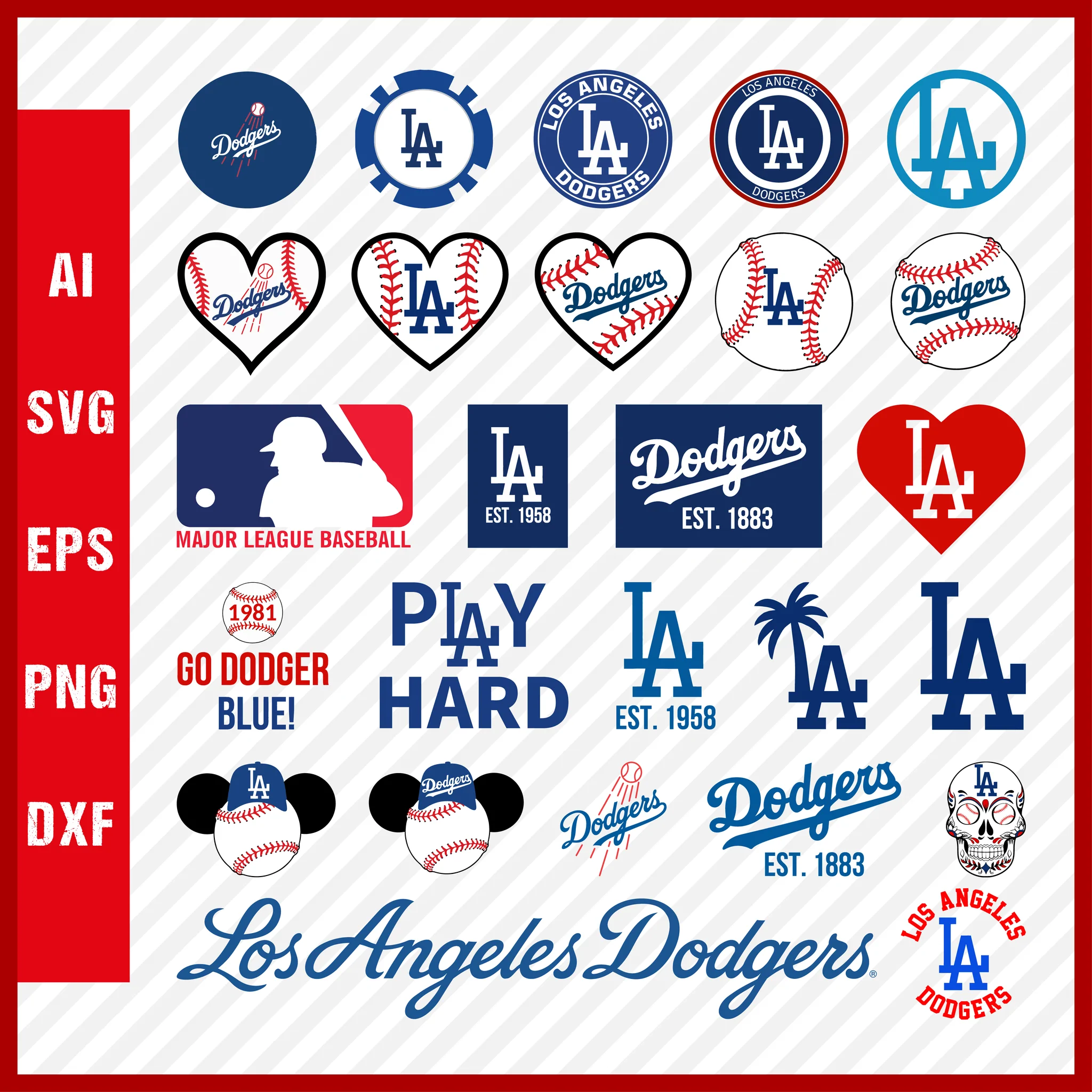 Los Angeles Dodgers SVG Cut Files, Dodgers Logo SVG, Clipart | Inspire ...