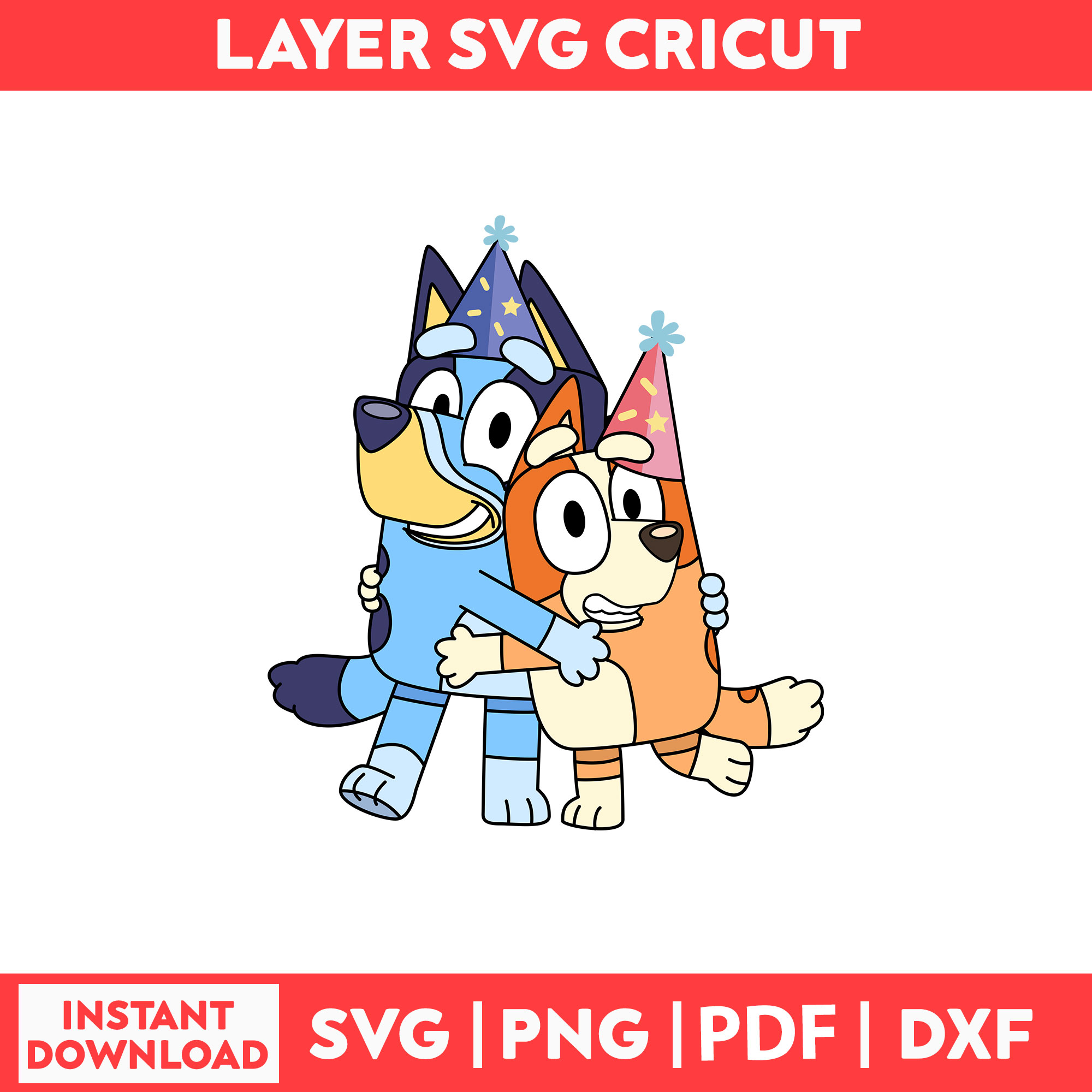 Bluey Dancing with Bingo Birthday Svg, Bluey Birthday Svg, | Inspire Uplift