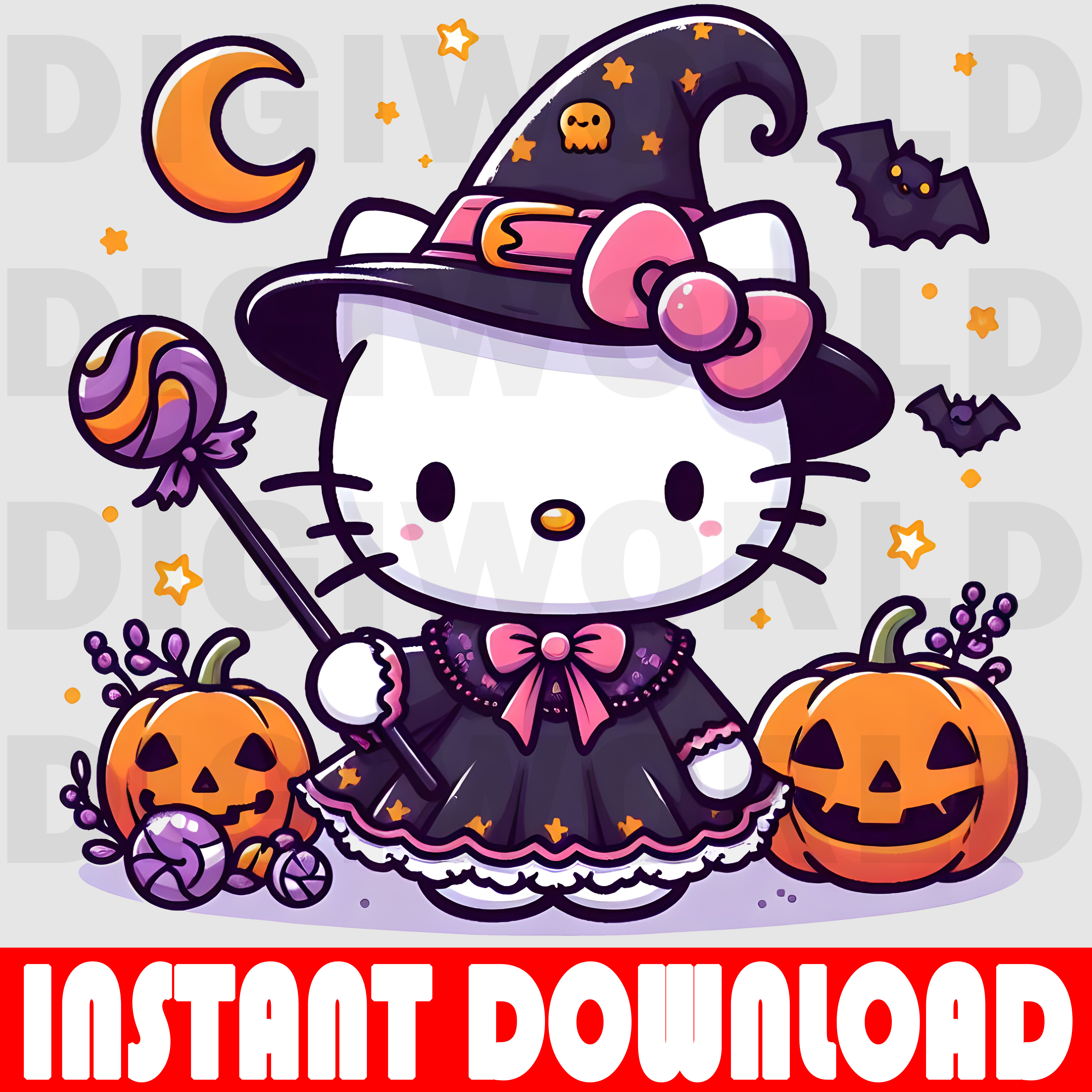Cute Halloween Kawaii Hello Kitty - hello Witch Kitty - hell | Inspire ...