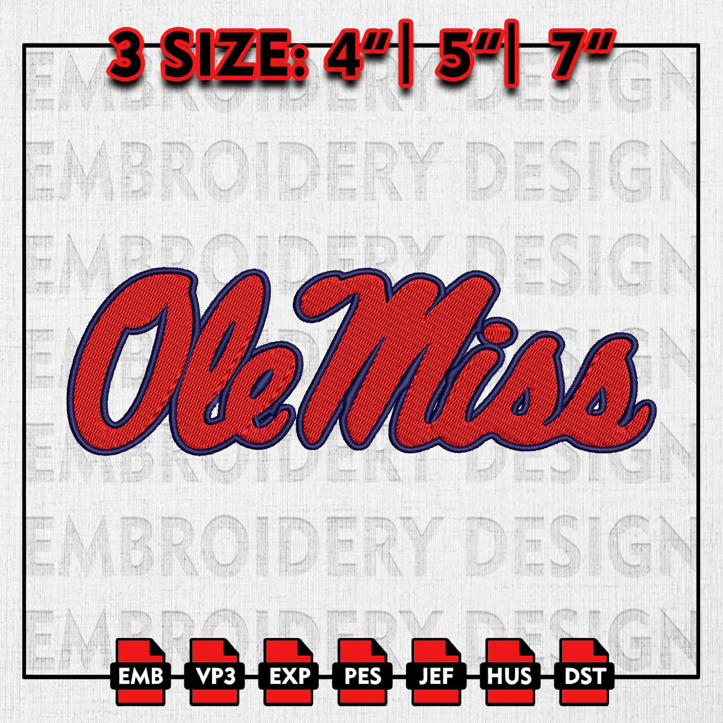 Ole Miss Rebels Football Team Embroidery file, NCAAF teams E | Inspire ...