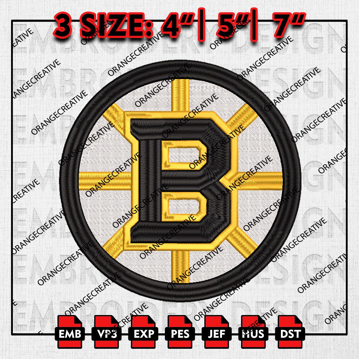 Boston Bruins B Text Logo Embroidery files, NHL Embroidery D | Inspire ...