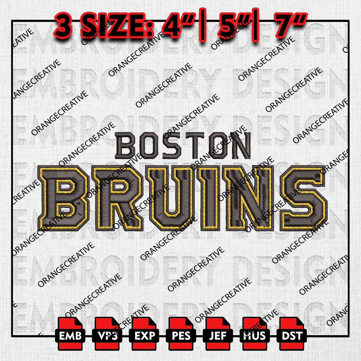 Boston Bruins Writing Logo Embroidery files, NHL Embroidery | Inspire ...