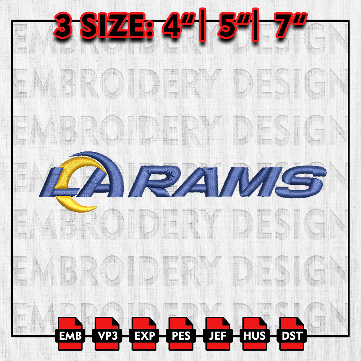 NFL Rams Embroidery Designs, NFL L.A Rams Logo, NFL teams Em | Inspire ...