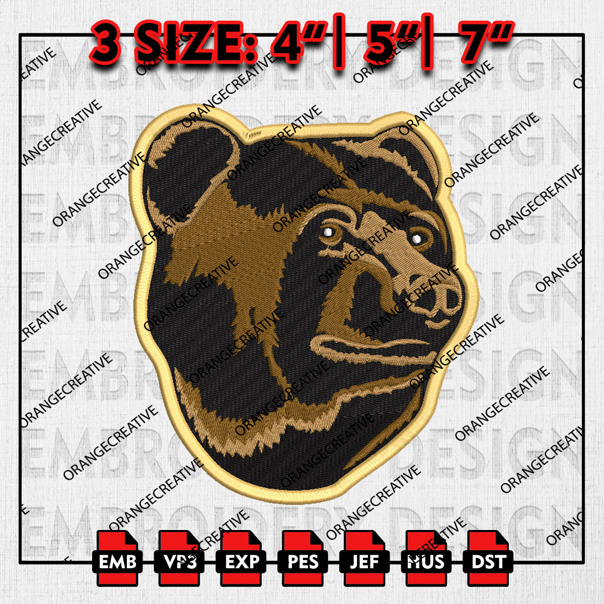Boston Bruins Head Mascot Logo Embroidery files, NHL Embroid | Inspire ...