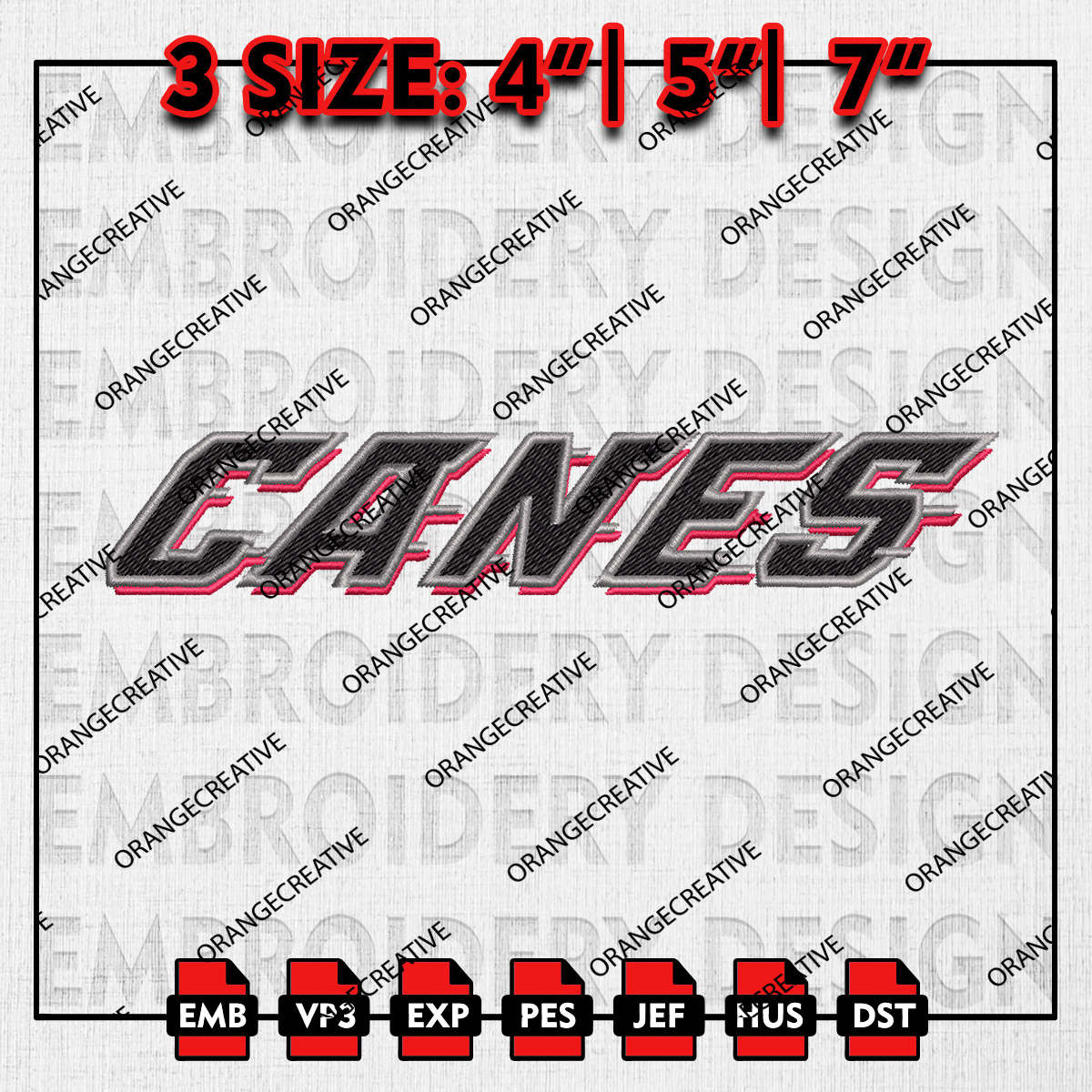 Carolina Hurricanes Text Logo Embroidery files, NHL Logo Emb | Inspire ...