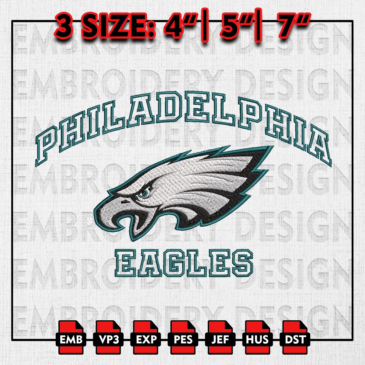 NFL Eagles Logo Embroidery Design, NFL Teams, NFL Philadelph | Inspire ...