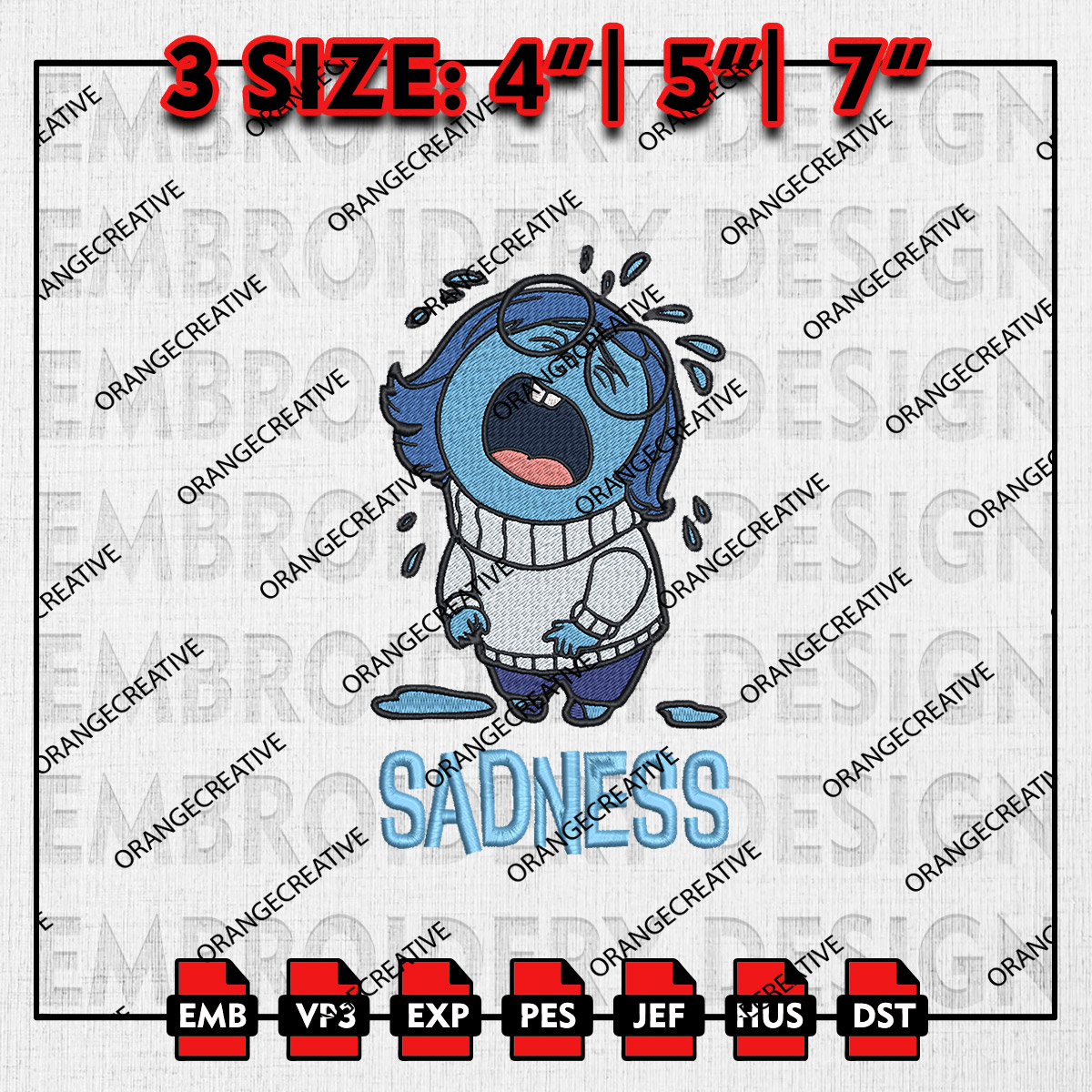 Crying Sadness Inside Out Emb Design, Family Trip Embroidery | Inspire ...