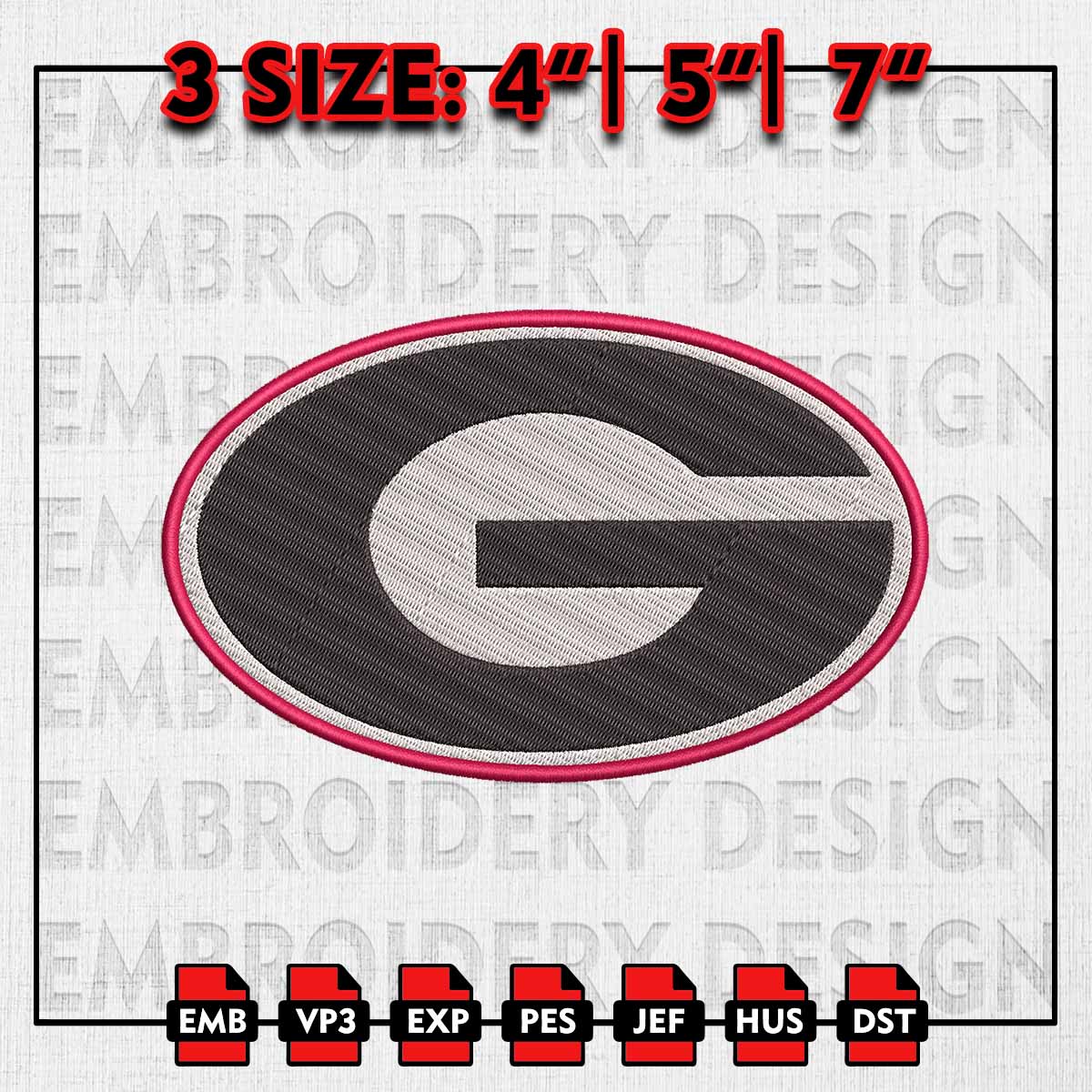 Georgia Bulldogs Football Team Embroidery, NCAAF teams Embro | Inspire ...