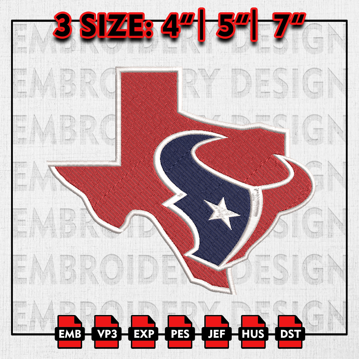 NFL Houston Texans Embroidery file, NFL Texans, NFL teams Em | Inspire ...