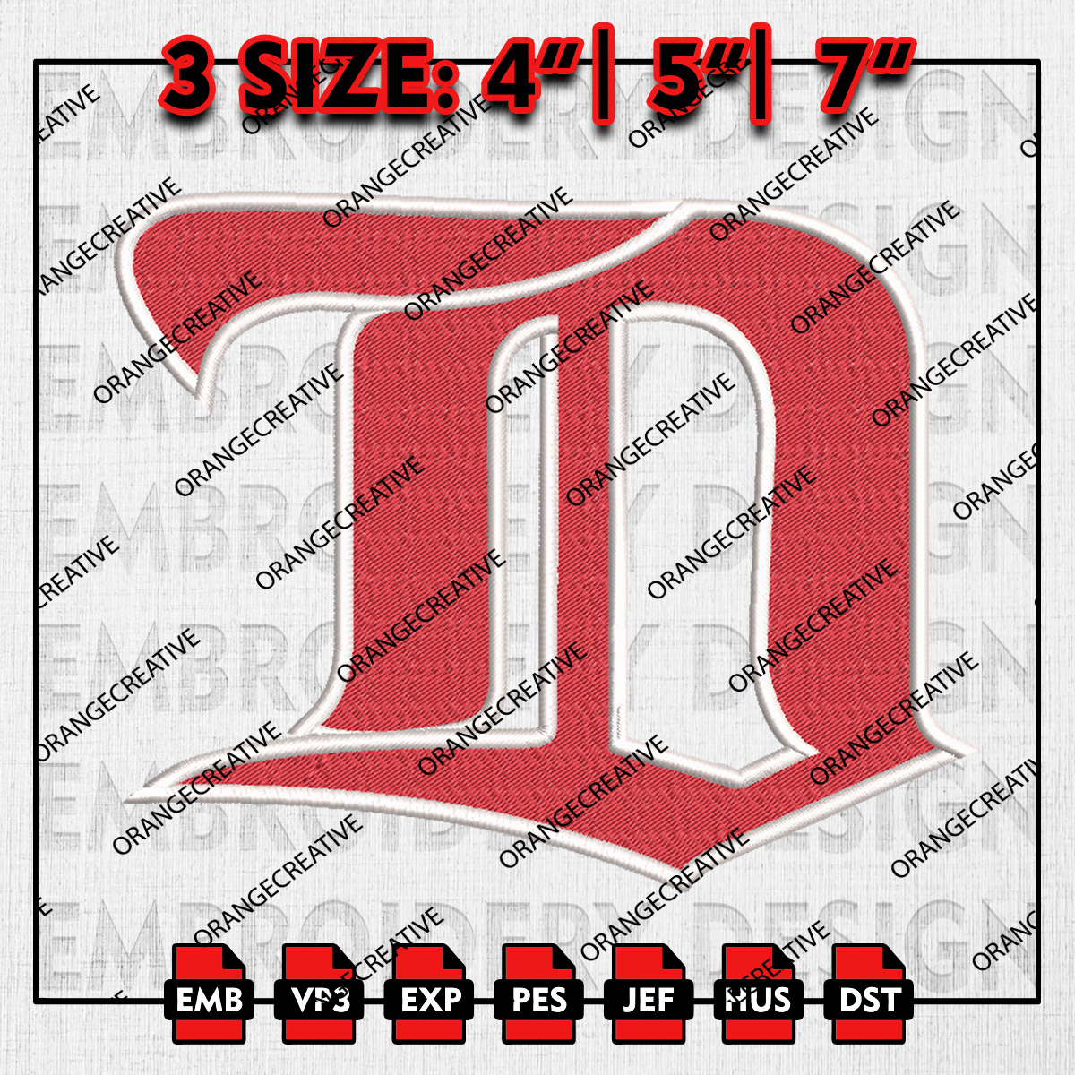 NHL Detroit Red Wings D Sign Logo Embroidery files, NHL Embr | Inspire ...